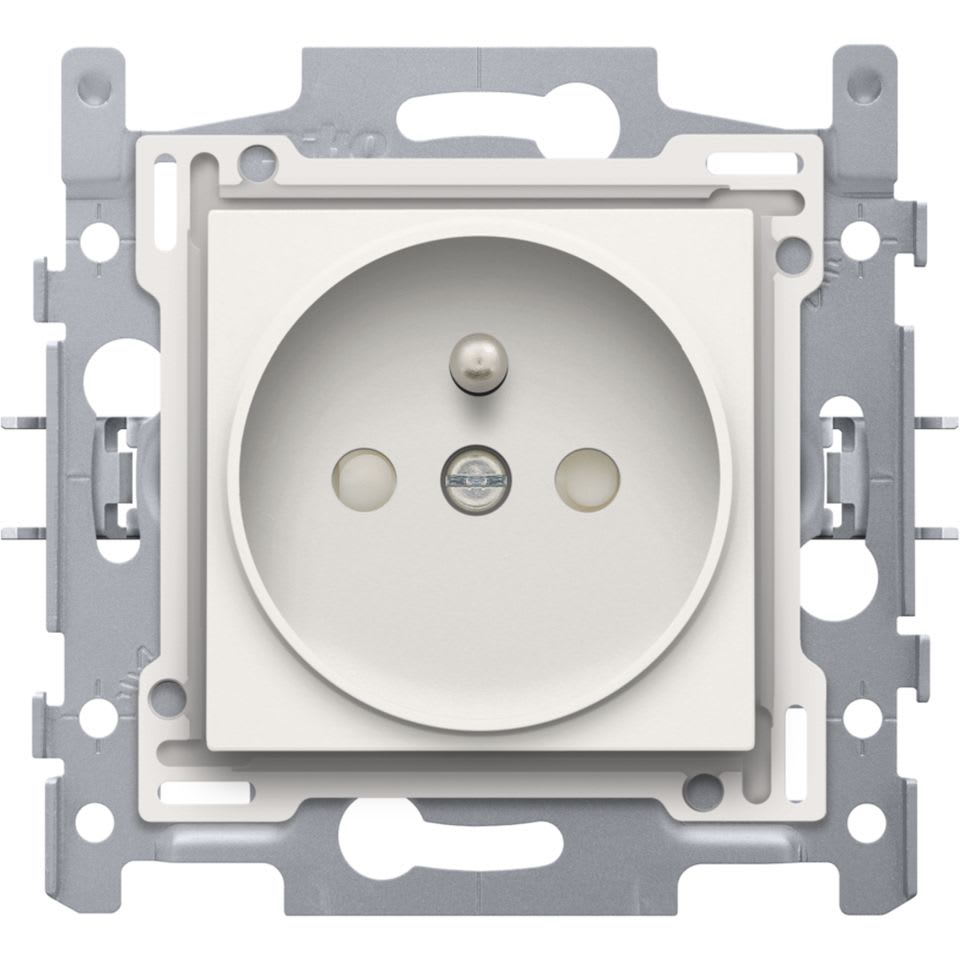 NIKO Stopcontact met penaarde, 21mm, samengesteld, insteekklemmen, wit ...